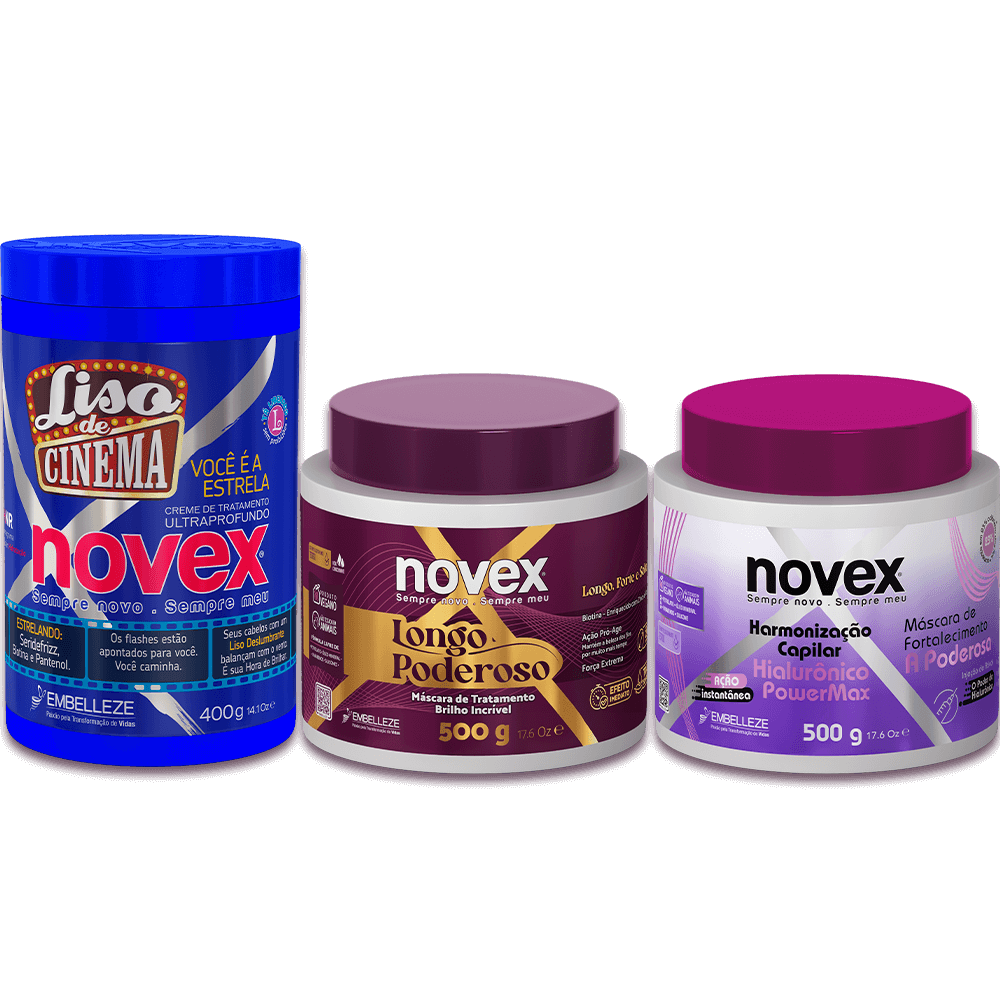 Kit Novex Cronograma Capilar para Lisas - 400G - Embelleze