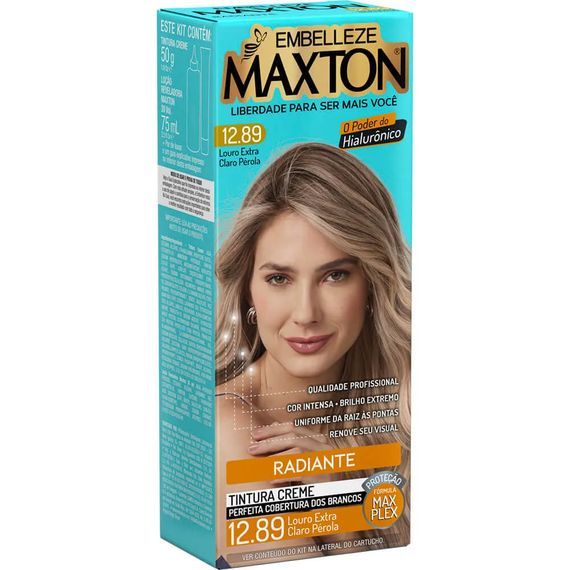 Tinta de Cabelo Maxton Louro Extra Claro Perola 12.89 Radiante KIT_E ...