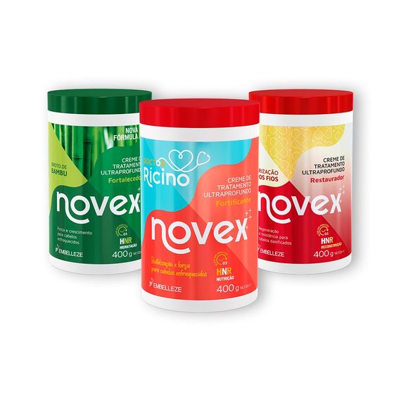 Kit Novex Cronograma Capilar para Cabelos Tingidos – 400G KIT – 90131 – É Zu! Magazine