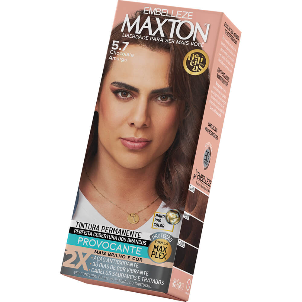 Tinta de Cabelo Maxton Delícias Chocolate Amargo 5.7 | Transforme-se ...